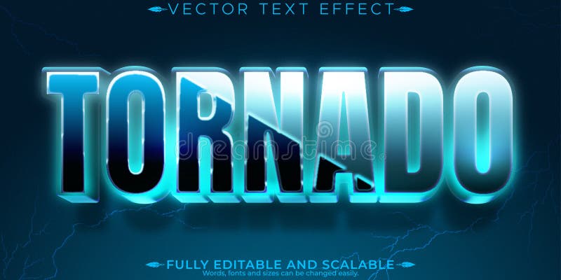 Tornado Storm Text Effect, Editable Hurricane and Disaster Text Style ...