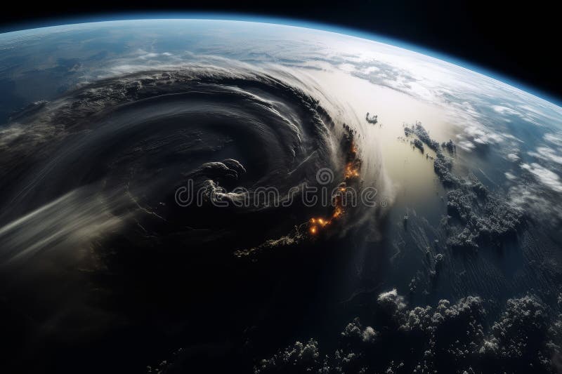 Tornado Vortex View from Space. Generate Ai Stock Illustration ...