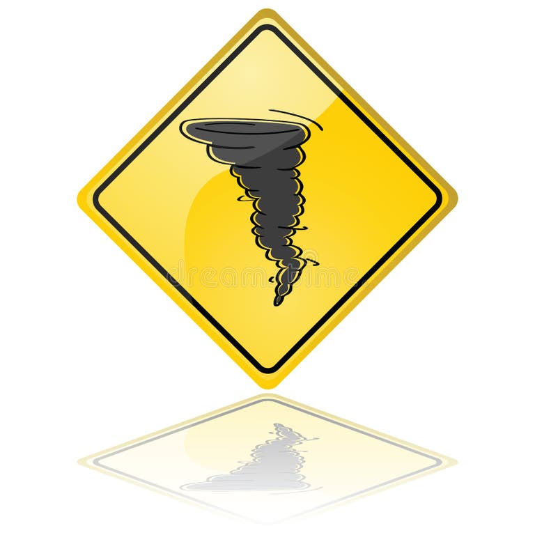 Tornado warning sign stock vector. Illustration of caution - 19644684