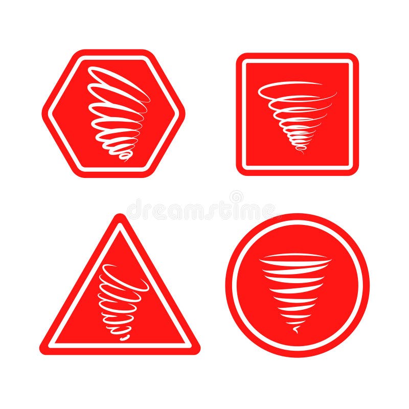 Tornado Warning Signs Set Hazardous Storm Alert Icons Vector Stock Vector - Illustration of risk ...