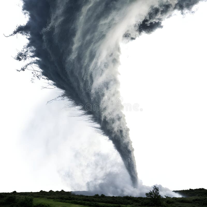 Tornado with Whirlwind Isolated on White Background Stock Illustration ...