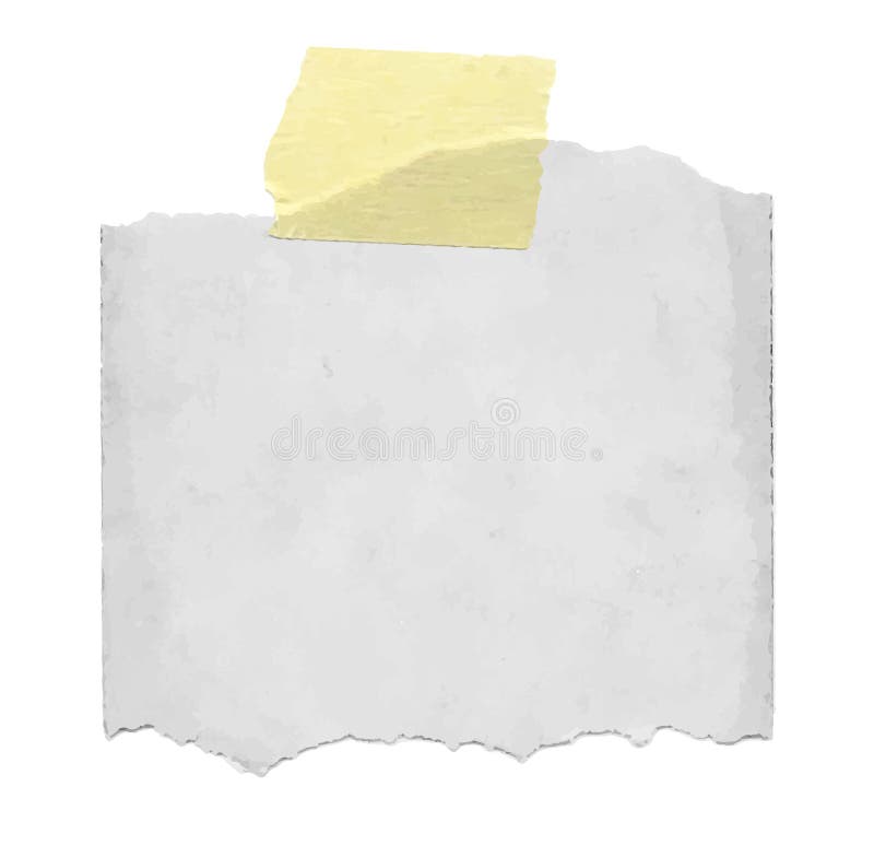 Torned Grey Note Paper with Sticky Tape Stock Vector - Illustration of ...
