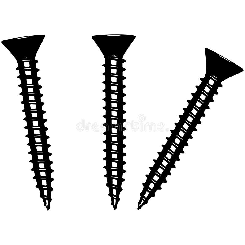 Tornillos Vectorial Aislados En Fondo Blanco Ilustración del Vector ...