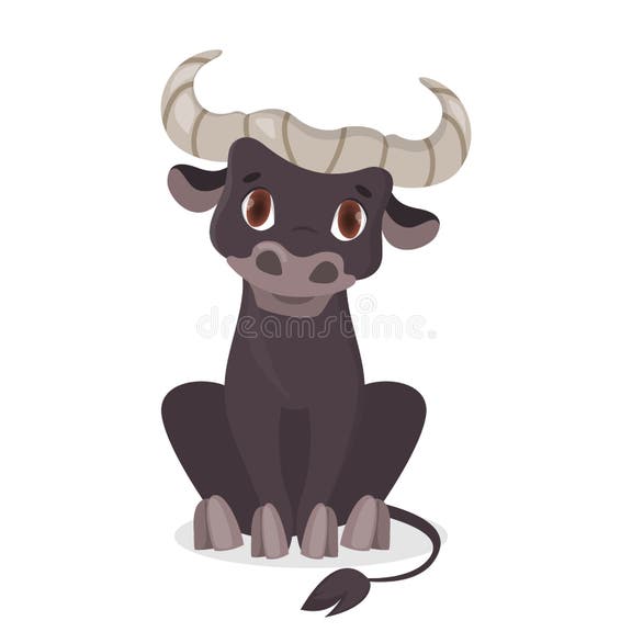 Toro aislado del bebé ilustración del vector. Ilustración de historieta ...