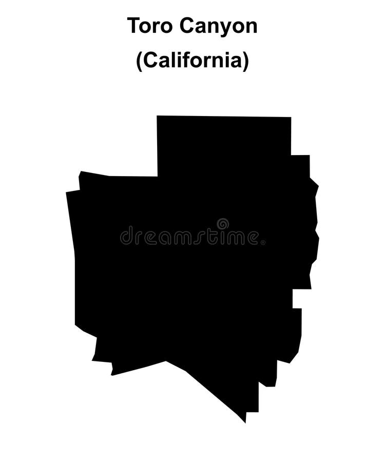 Toro Canyon outline map stock vector. Illustration of border - 386069887
