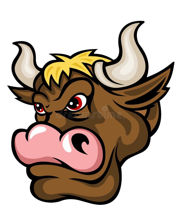 Cartone Animato Di Un Toro Arrabbiato Illustrazione Vettoriale ...