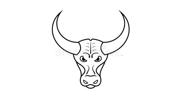 Toro, Logo Severo De Toro, VersiÃ³n De Esquema Ilustración del Vector ...