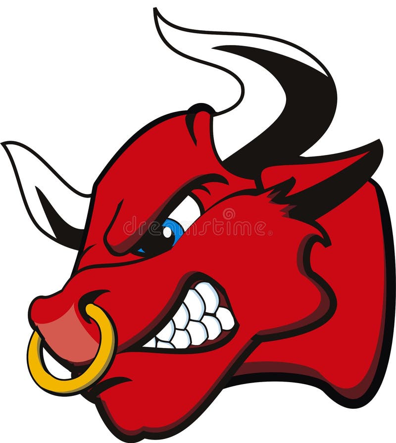 Toro Rojo Enojado Arte Agresivo Del Diseño Del Vector Del Logotipo