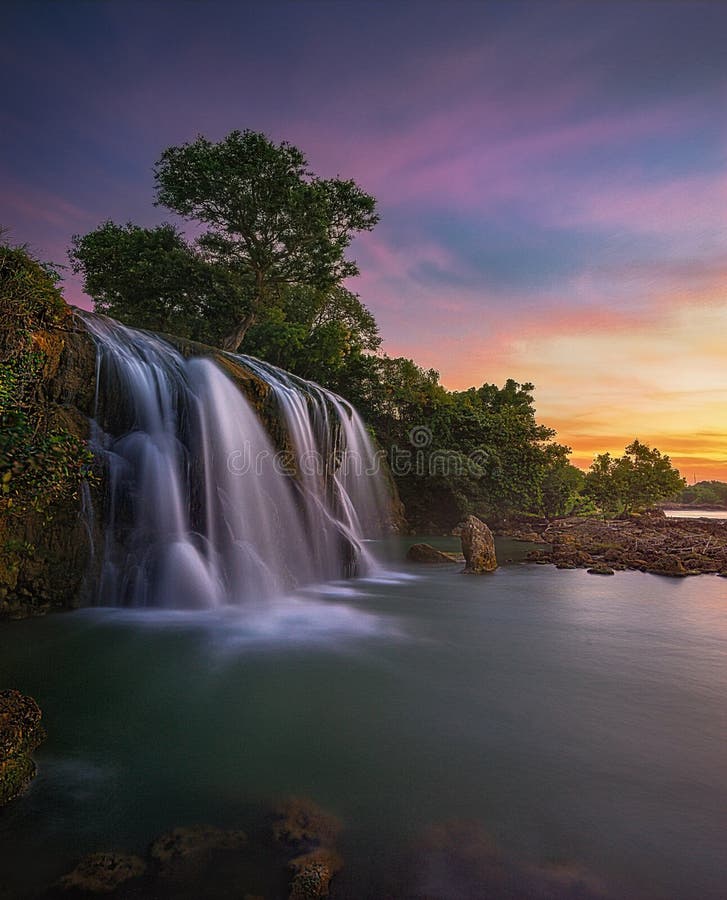 Toroan waterfall stock image. Image of toroan, located - 121695619
