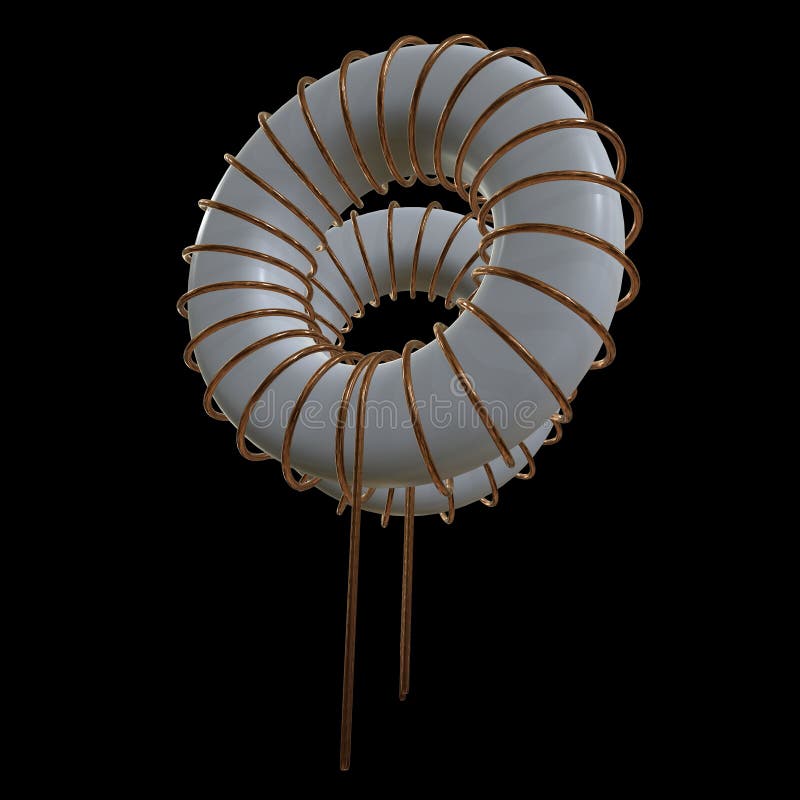 Toroidal Coil Inductor stock illustration. Illustration of frequency ...