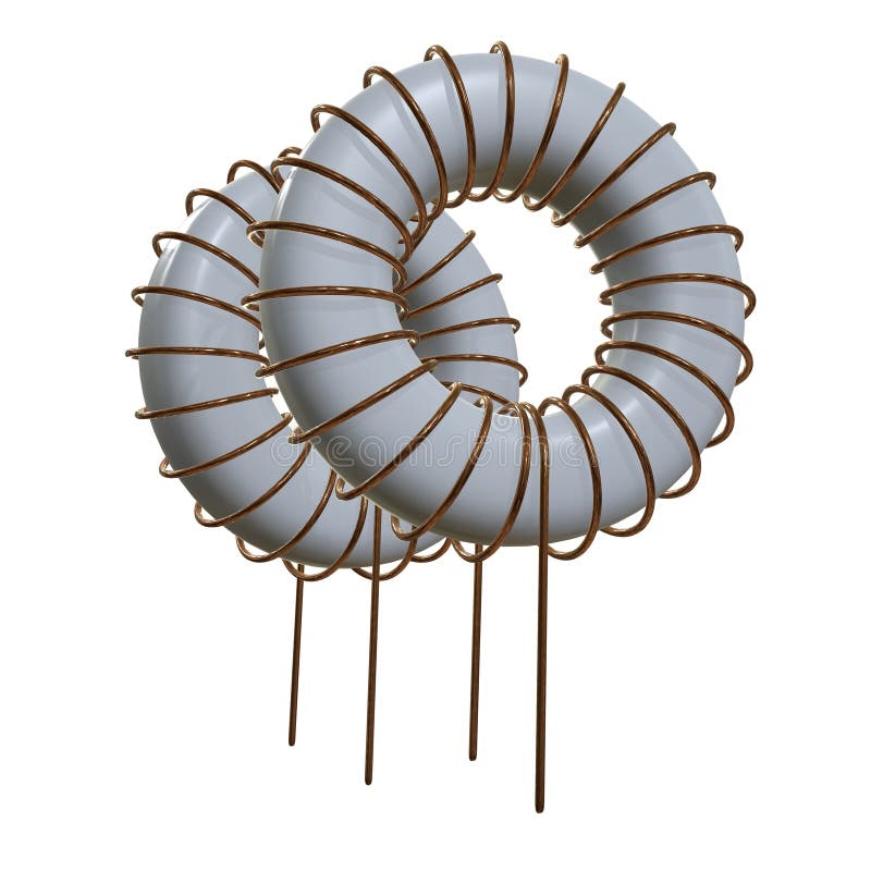 Toroidal Coil Inductor stock illustration. Illustration of inductance ...