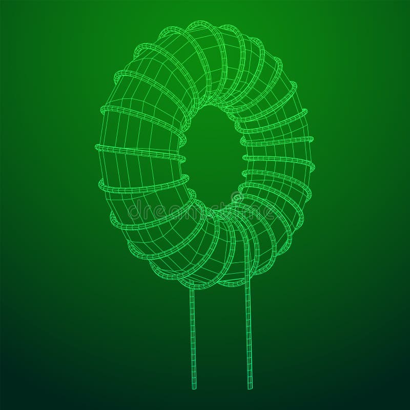 Toroidal Coil Inductor stock vector. Illustration of conductor - 144824966