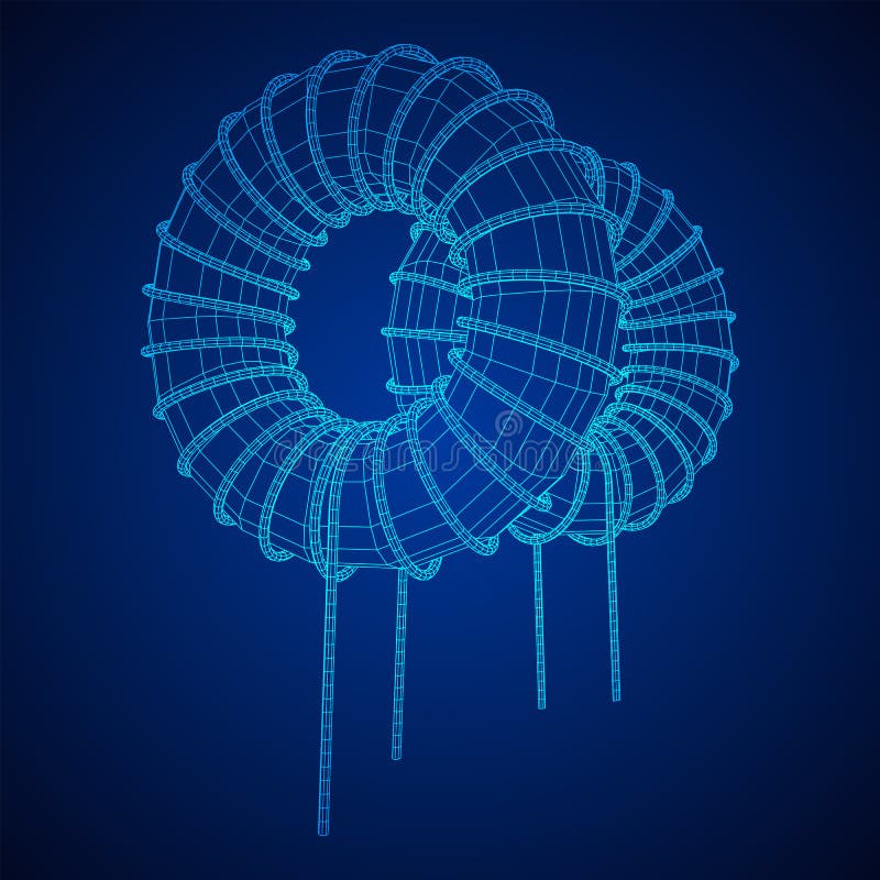 Toroidal Coil Inductor stock vector. Illustration of core - 145112104
