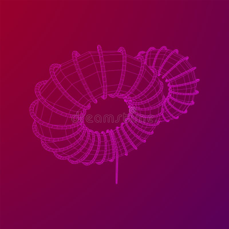 Toroidal Coil Inductor stock vector. Illustration of blueprint - 145236171