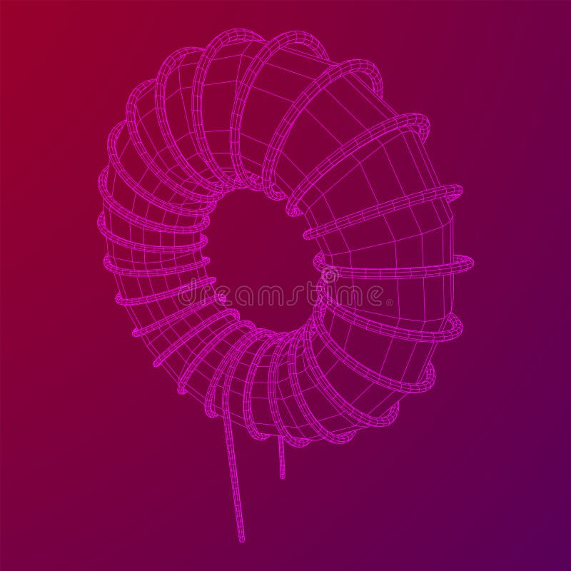 Toroidal Coil Inductor stock vector. Illustration of education - 145726964