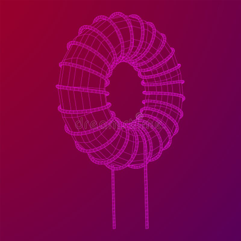 Toroidal Coil Inductor stock vector. Illustration of coil - 144519857