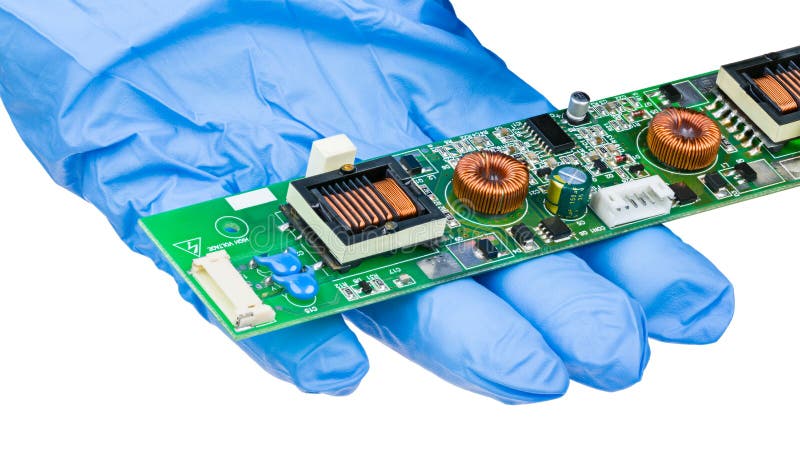 Toroidal Coils and Rectangular Transformers on PCB Detail Isolated on ...