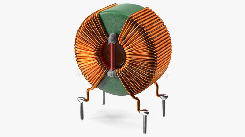 Toroidal Copper Coil Electronic Component with Leads Stock Image ...