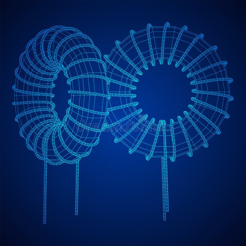 Toroidal индуктор катушки иллюстрация вектора. иллюстрации ...