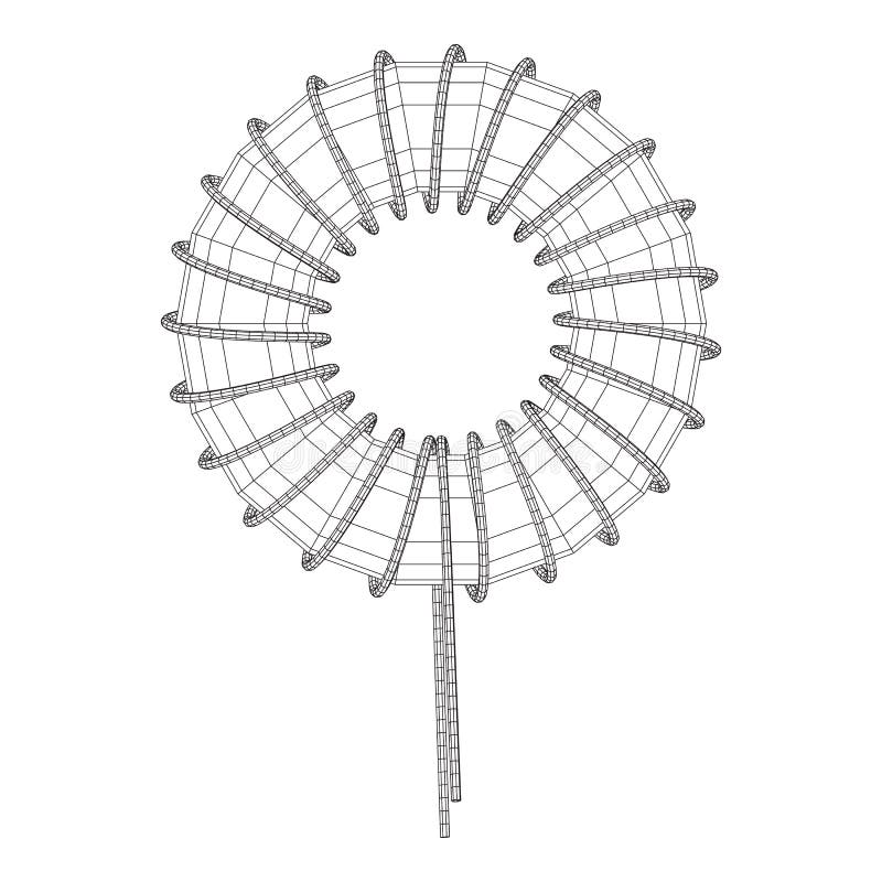 Toroidal индуктор катушки иллюстрация вектора. иллюстрации ...