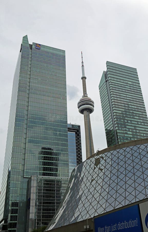 CN Tower between Buildings Vertical Editorial Stock Image - Image of ...