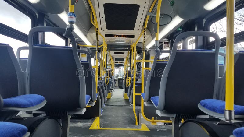 Toronto bus inside view stock image. Image of empty - 261706531