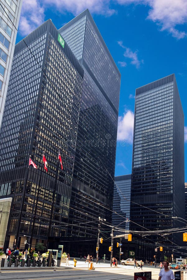 Toronto, Canada, Aug 5, 2022. the Black Towers of TD on King and Bay ...