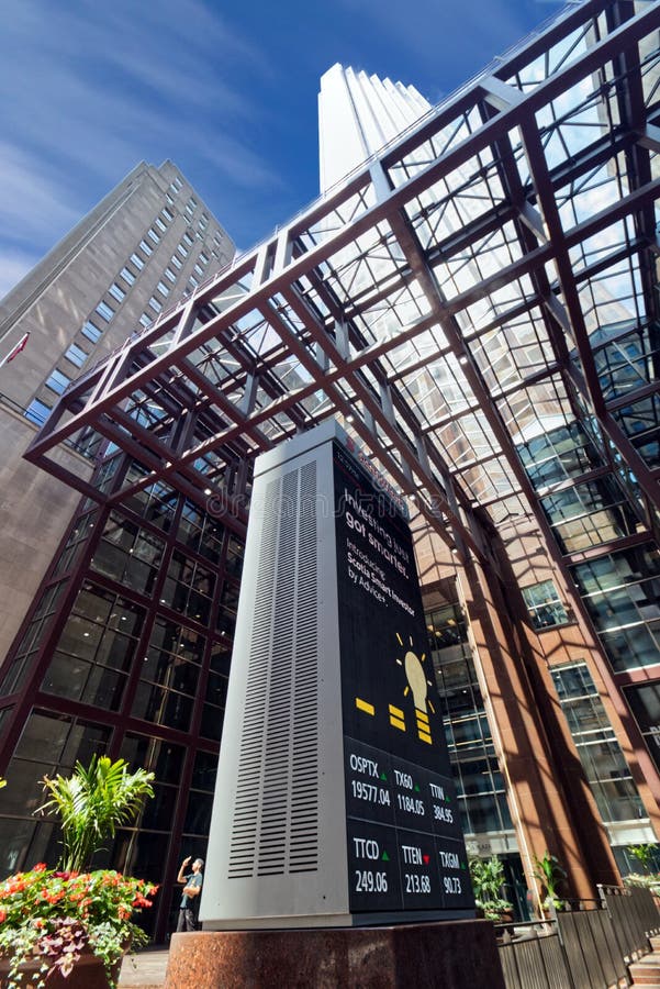 Toronto, Canada, Aug 5, 2022. TSX Stocks on Display in the Financial ...