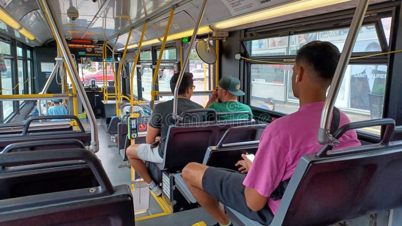 TTC bus inside view editorial stock photo. Image of travel - 286476443