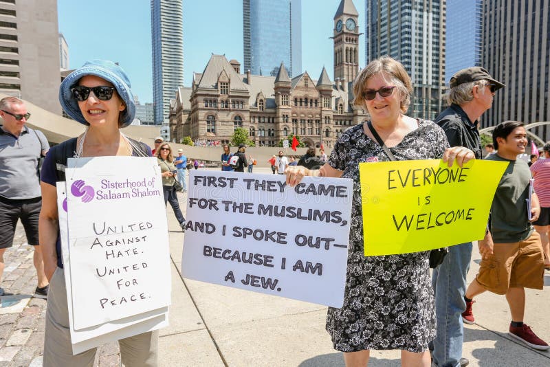 TORONTO, CANADA - AUGUST 11, 2018: STOP the HATE RALLY at NATHAN ...