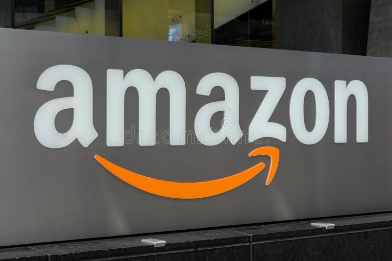 Amazon head office sign editorial stock image. Image of business ...