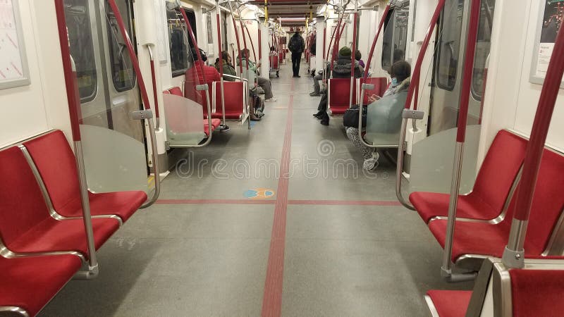 Toronto Subway Wagon Inside View Editorial Stock Photo - Image of ...