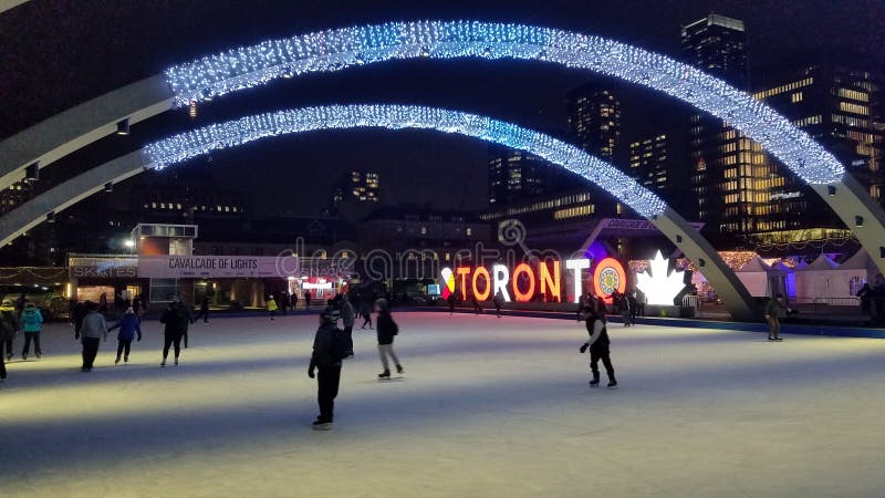 Nathan Phillips Square Skating Ring Editorial Stock Photo - Image of ...