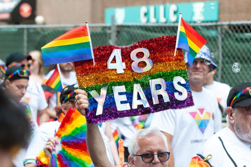 Rainbow Flag during Pride Parade Editorial Photography - Image of lgbtq ...
