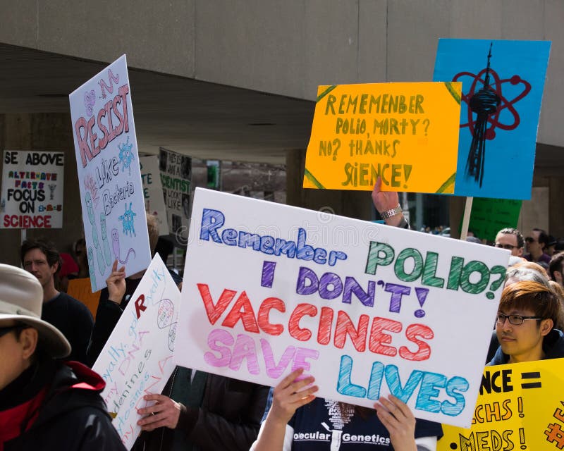 Signs at the March for Science in Toronto, Canada Editorial Stock Image ...