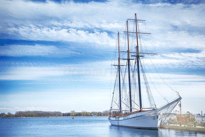 TORONTO, CANADA - May 3, 2020: Sailing Ship on Dock in Downtown Toronto ...