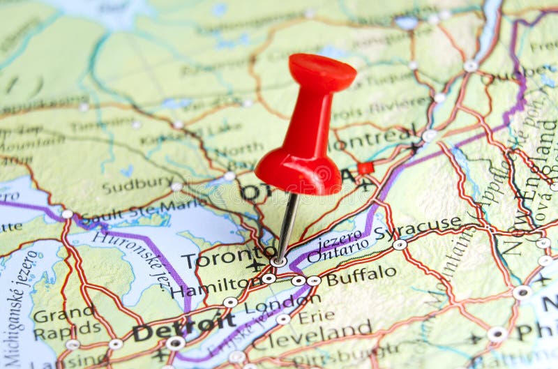 Toronto, Canada pin on map stock image. Image of paper - 337478213