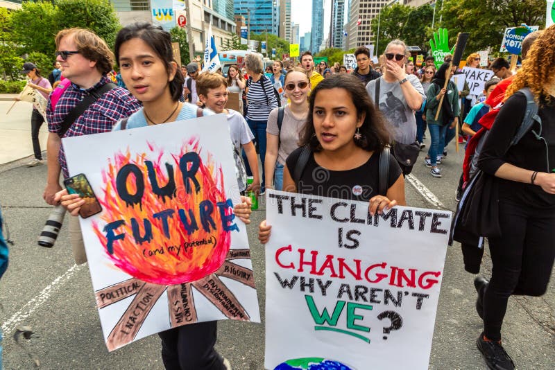 Global Strike for Climate in Toronto Editorial Stock Image - Image of ...