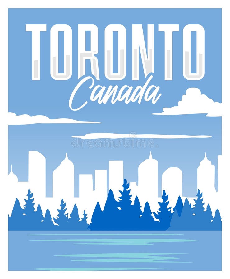 Toronto Canada with Silhouettes of City Buildings Stock Illustration ...