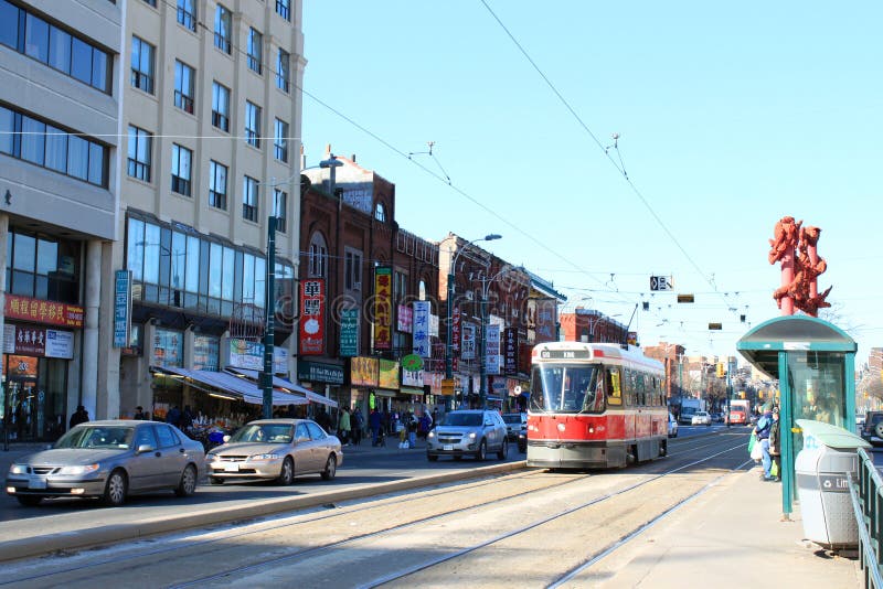 Toronto Chinatown Y Tranvía Imagen de archivo editorial - Imagen de ...