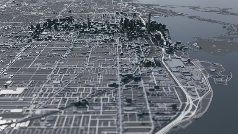 Toronto city 3d map. stock illustration. Illustration of architecture ...