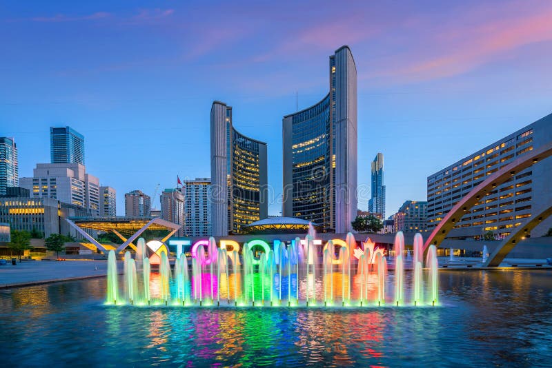 Toronto City Hall and Nathan Phillips Square Stock Image - Image of ...
