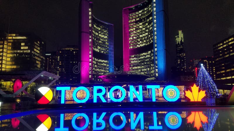 Toronto City sign colorful editorial stock photo. Image of element ...