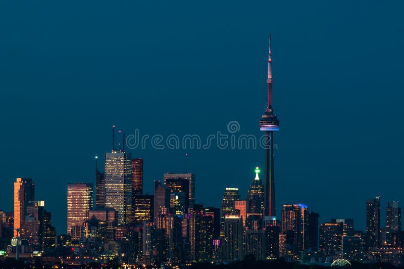 Toronto City Skyline in the Evening Stock Photo - Image of canada ...