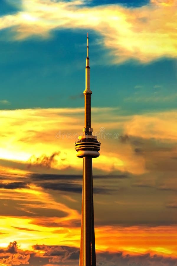 Toronto and CN Tower at Sunset, Canada Editorial Photography - Image of ...