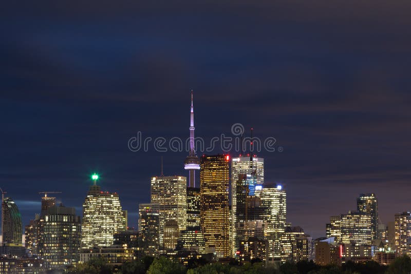 Toronto Downtown at Dusk stock image. Image of north - 45470219
