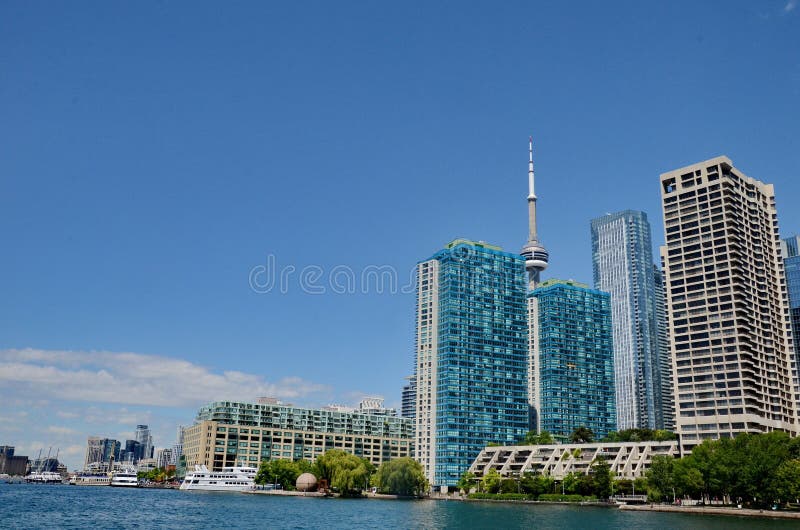 Toronto Downtown and Harbour Stock Photo - Image of landmark, horizon ...