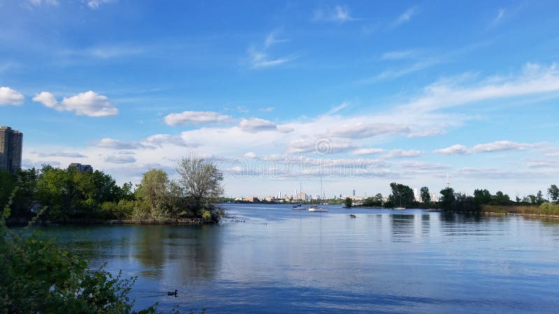 Toronto lake view stock image. Image of cityscape, landmark - 248778173