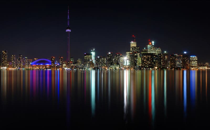 Toronto lights at dusk stock photo. Image of center, evening - 6311238