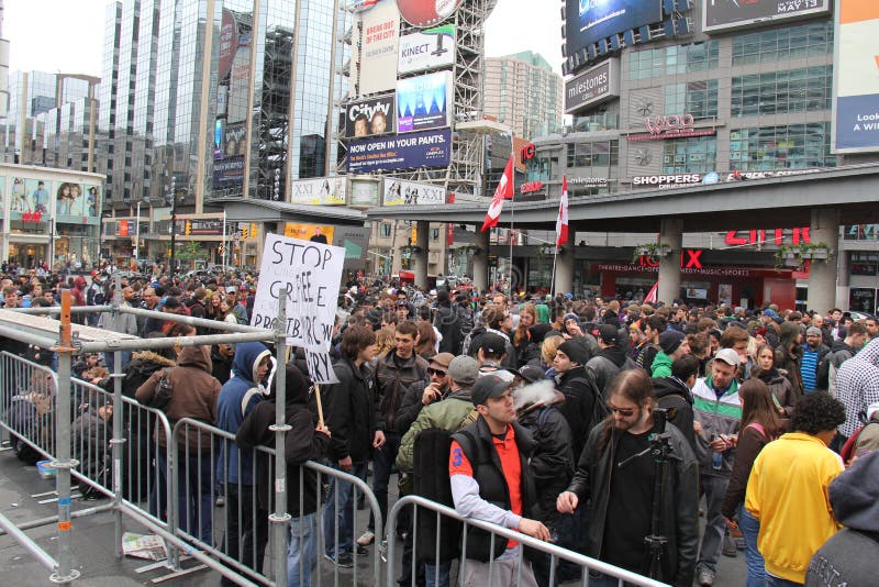 Toronto Marijuana Protest a Editorial Stock Photo - Image of ...